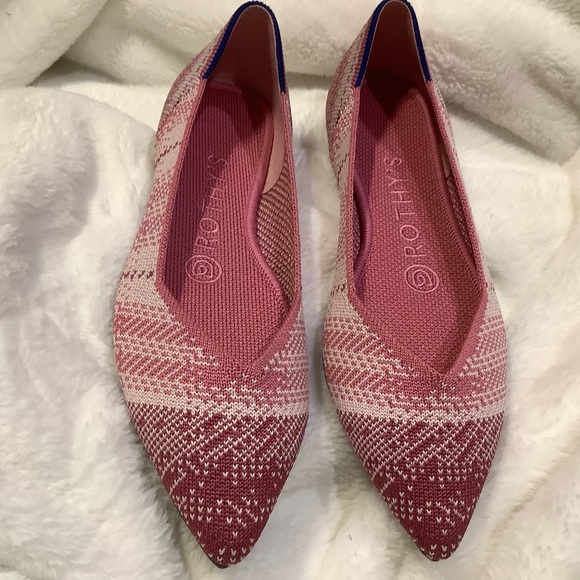 Rothy's | Shoes | Rothys The Point Pink Plaid Textile Size Flat Comfort ...